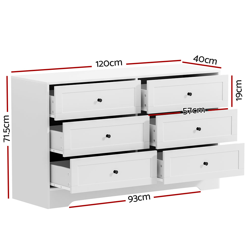 New Hamptons shaker style lowboy chest of drawers / buffet with free d ...