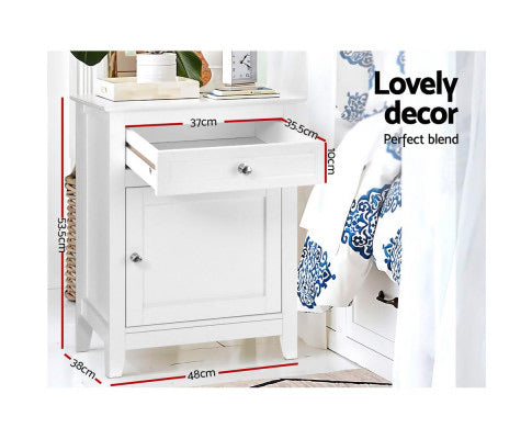 Shaker Style Bedside Table - White – Eliza Bentley